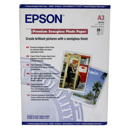 Epson S041334 Genuine Premium Semigloss Photo Paper 250gsm A3 - 20 ...