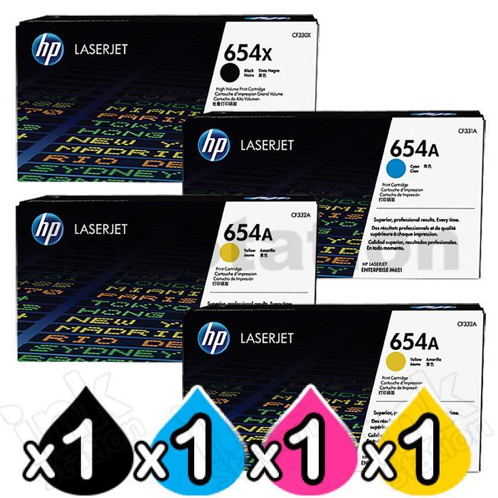 HP 4 Pack CF330X-CF333A (654A/654X) Genuine High Yield Toner Cartridges ...