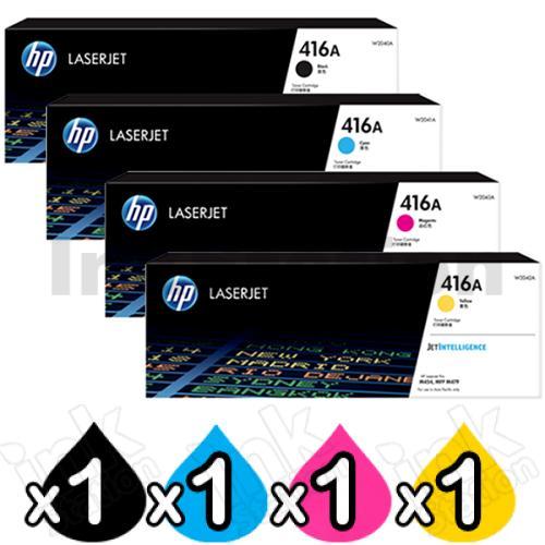 HP 4 Pack 416A W2040A-W2043A Genuine Toner Cartridges [1BK,1C,1M,1Y ...