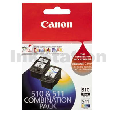 Canon PG-510 + CL-511 Genuine Ink Twin Pack (PG510CL511CP) [1BK,1C ...