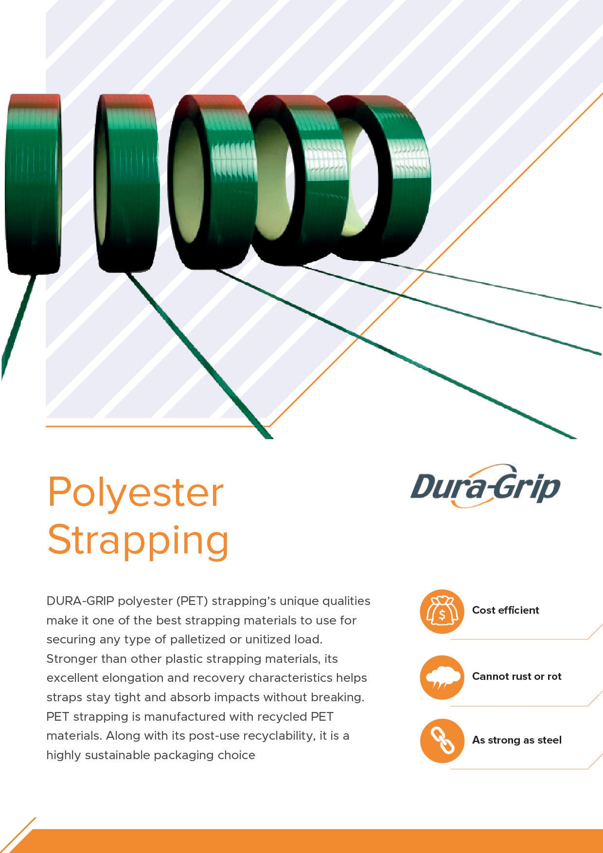 Green PET Polyester Embossed Strapping - InkStation