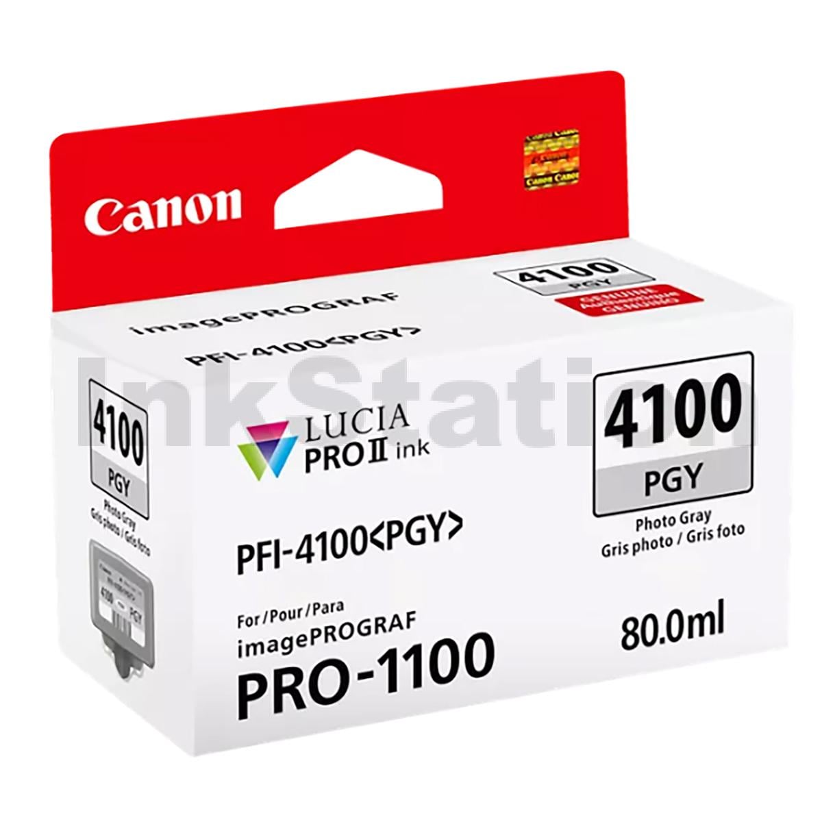 Canon Genuine LUCIA PRO II PFI-4100PGY Photo Grey Ink Tank - 80ML - Ink ...