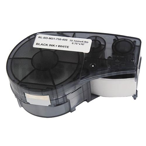 Brady Compatible M21-750-499 Black on White Nylon Label Tape 19.1mm x 4 ...
