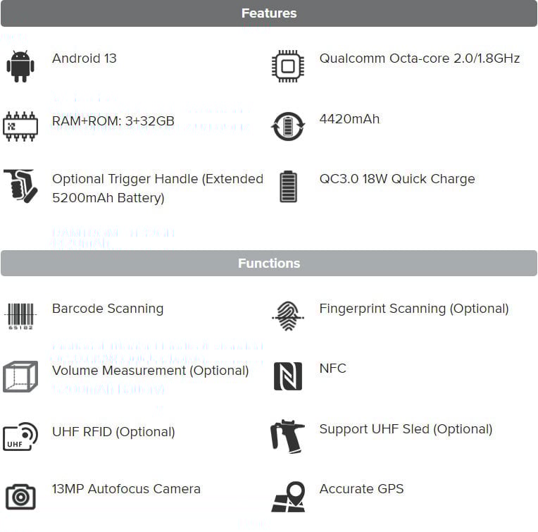 Chainway C66 Handheld Mobile Computer PDA with 1D & 2D Barcode Scanner ...