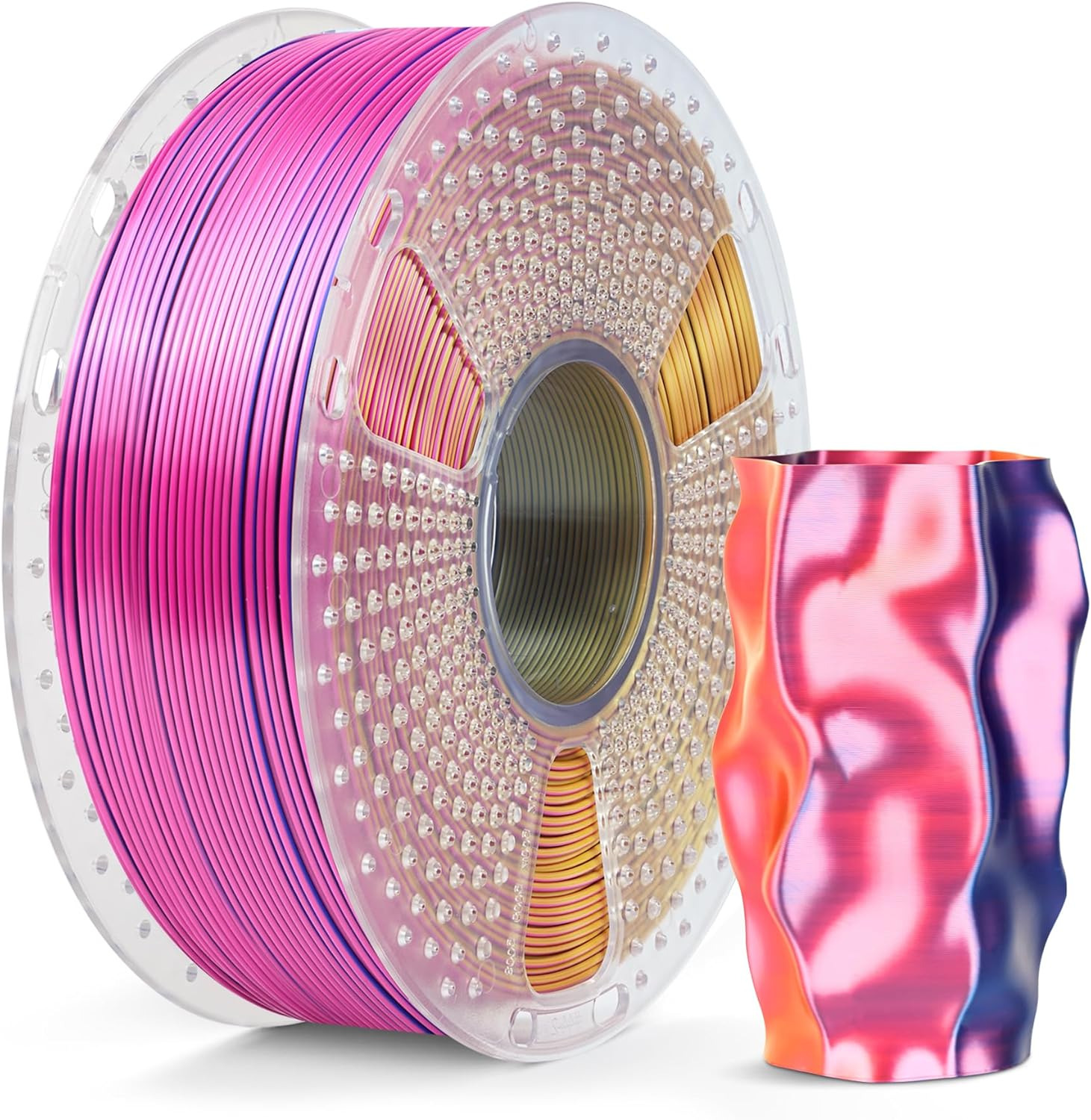 1 x Silk PLA+ 3D Filament 1.75mm Tricolour Red & Yellow & Blue - 1KG ...