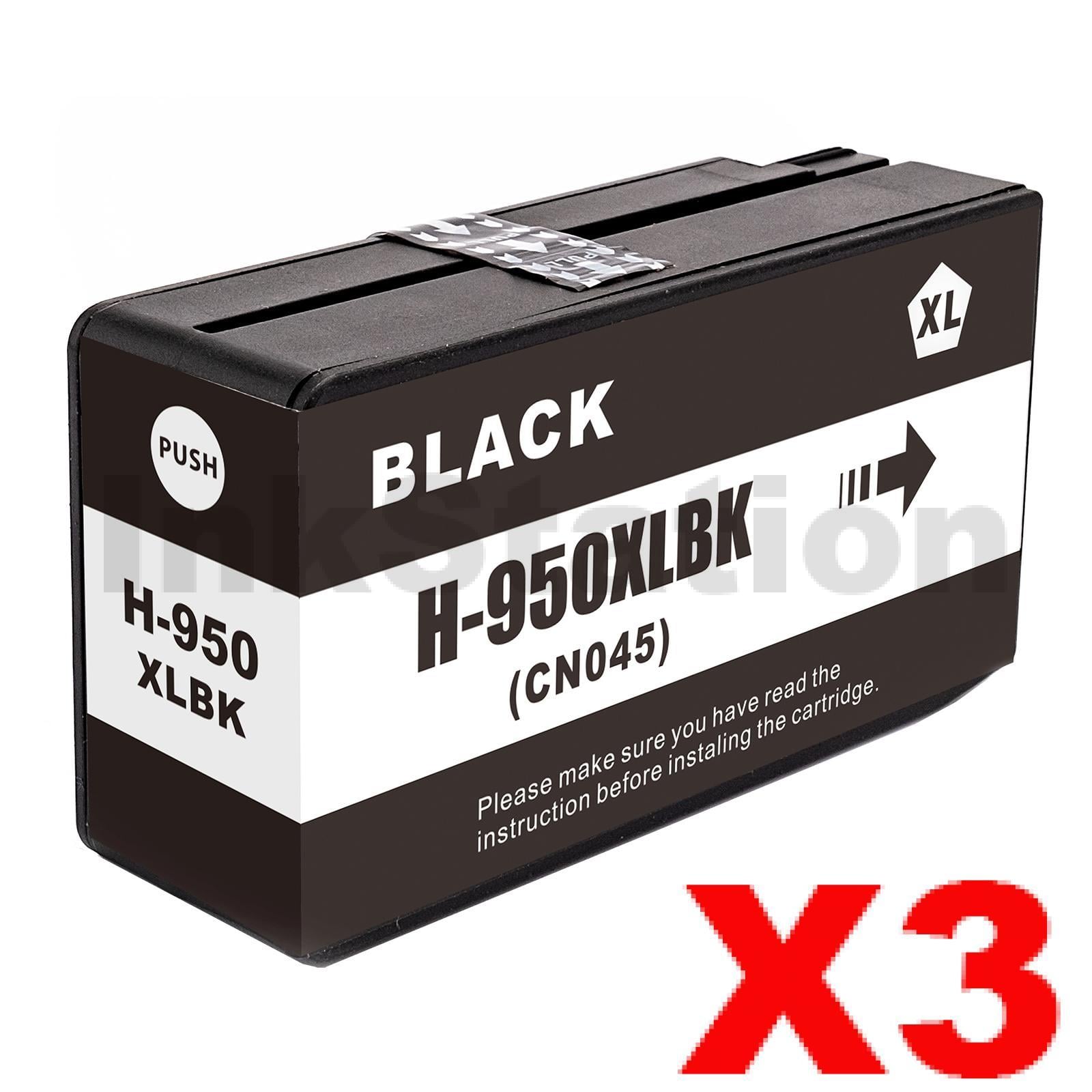 HP 3 x 950XL Compatible Black High Yield Inkjet Cartridge CN045AA ...