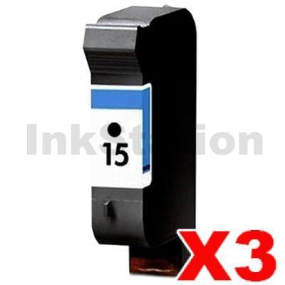 HP 3 x 15 Compatible Black Inkjet Cartridge C6615DA - Ink Cartridges ...
