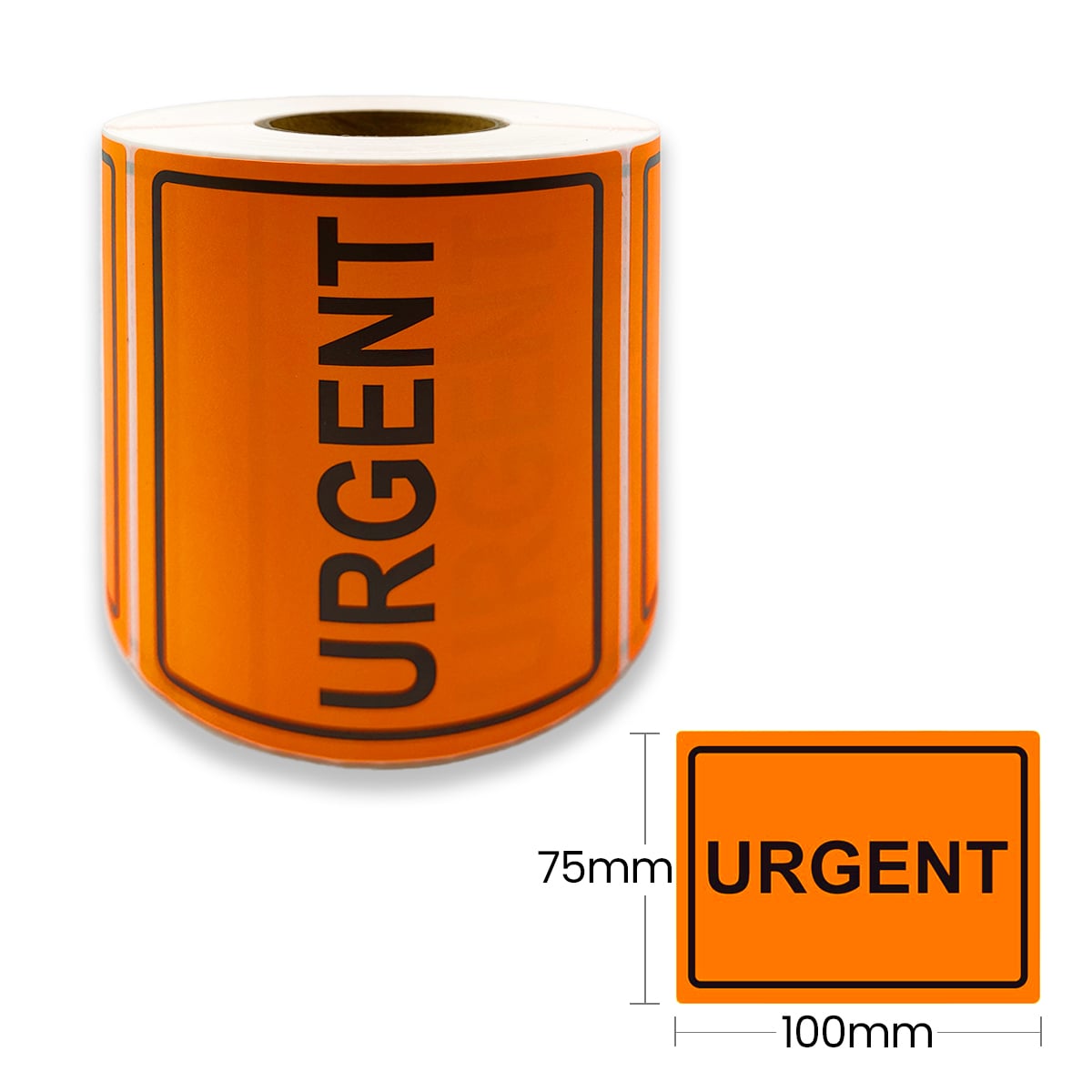URGENT Label 100x75mm Orange Adhesive Warning Shipping Sticker (500 ...