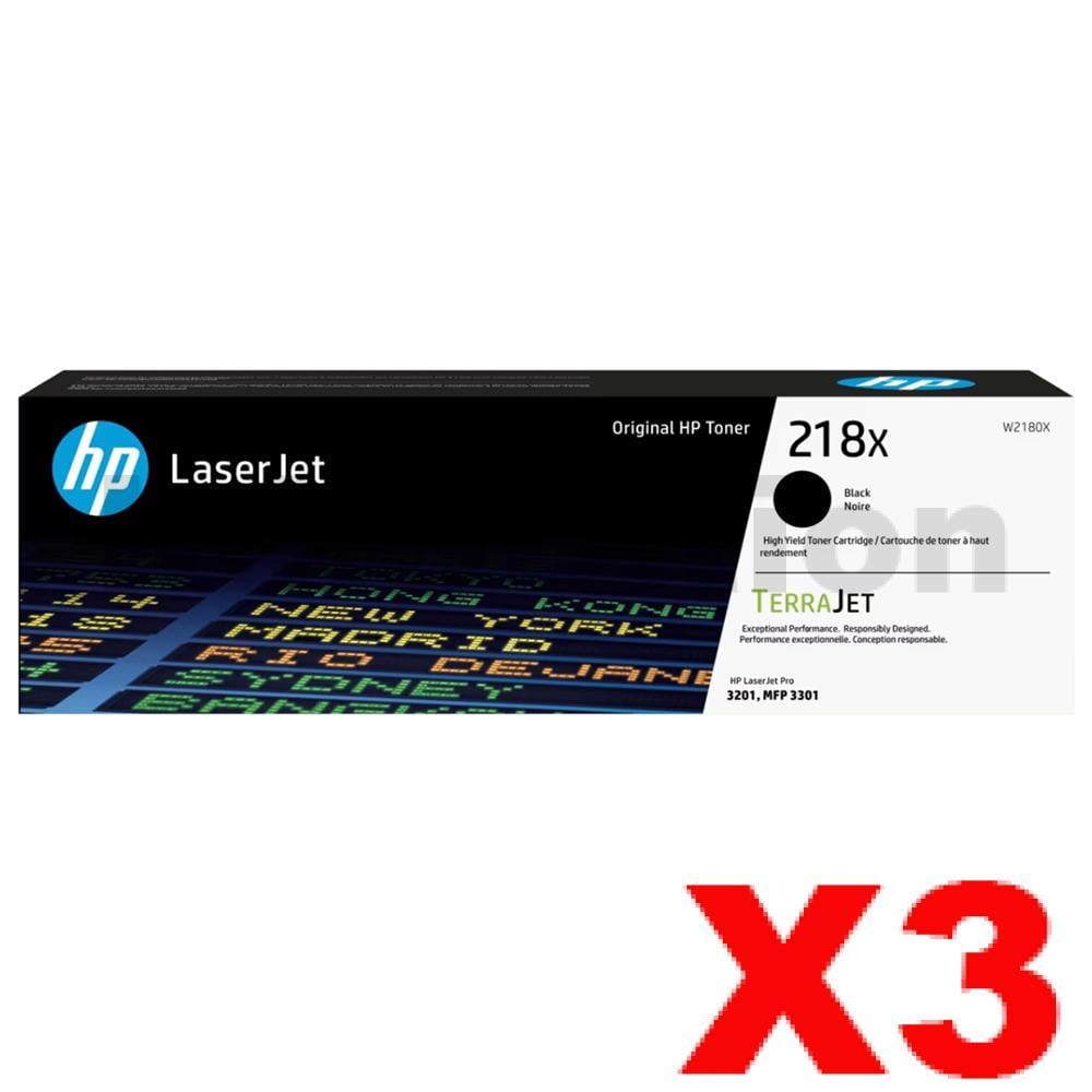 HP 3 x 218X W2180X Genuine Black High Yield Toner Cartridge - 3,200 ...