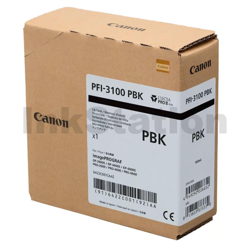 Canon Genuine LUCIA PRO II PFI-3100PBK Photo Black Ink Tank - 160ML ...
