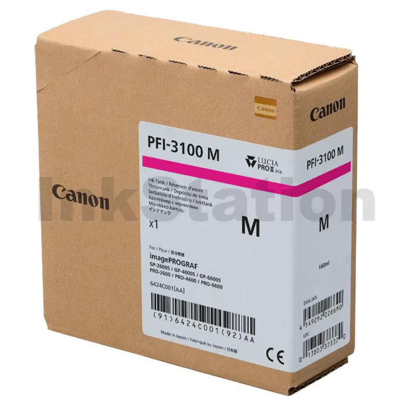 Canon Genuine LUCIA PRO II PFI-3100M Magenta Ink Tank - 160ML - Ink ...