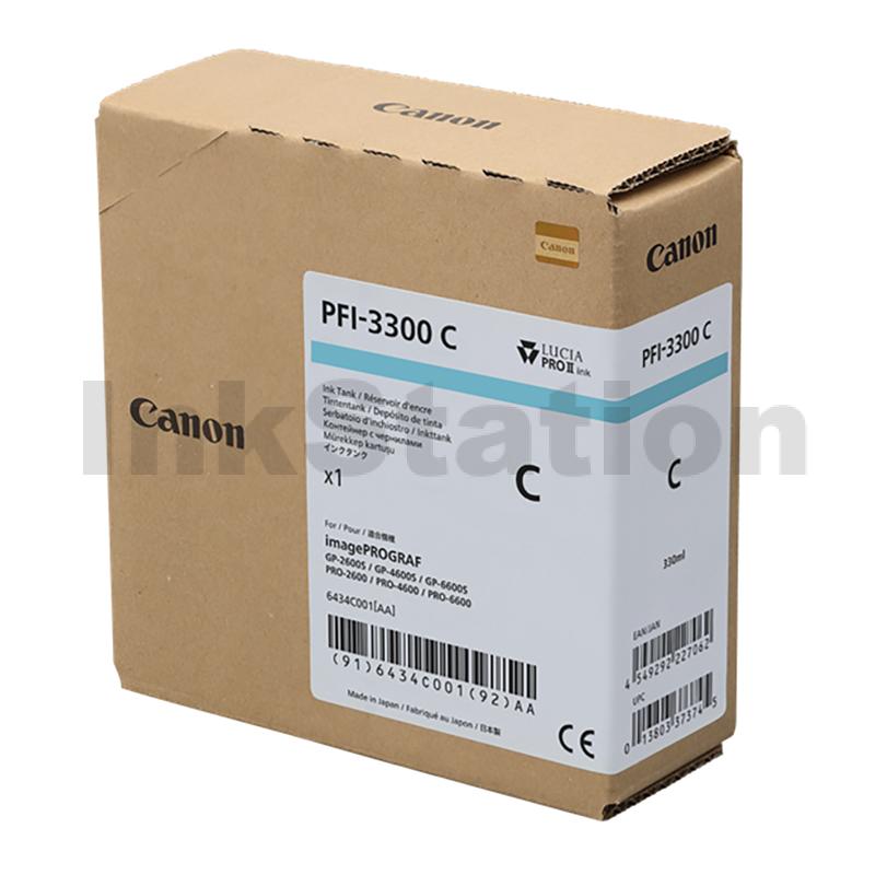 Canon Genuine LUCIA PRO II PFI-3300C Cyan Ink Tank - 330ML - Ink ...