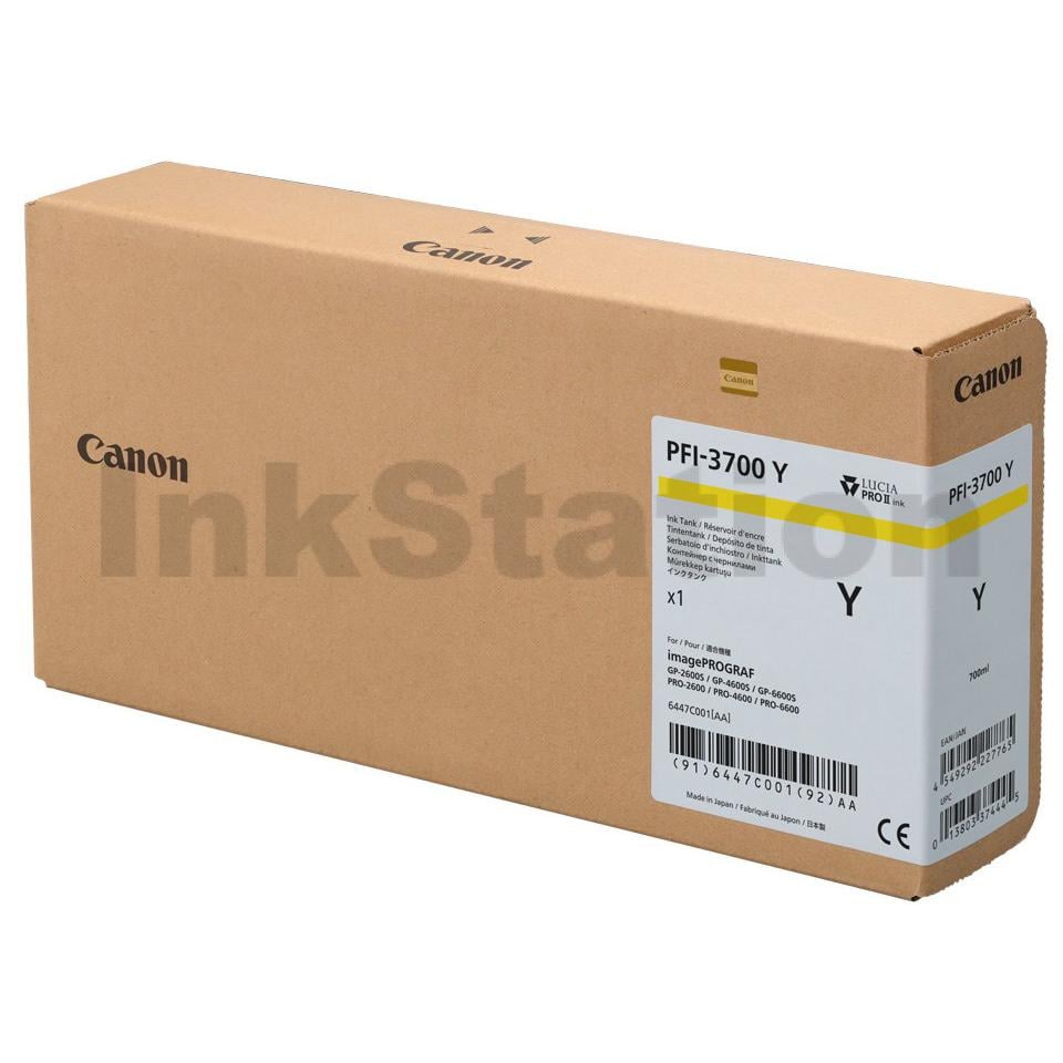 Canon Genuine LUCIA PRO II PFI-3700Y Yellow Ink Tank - 700ML - Ink ...