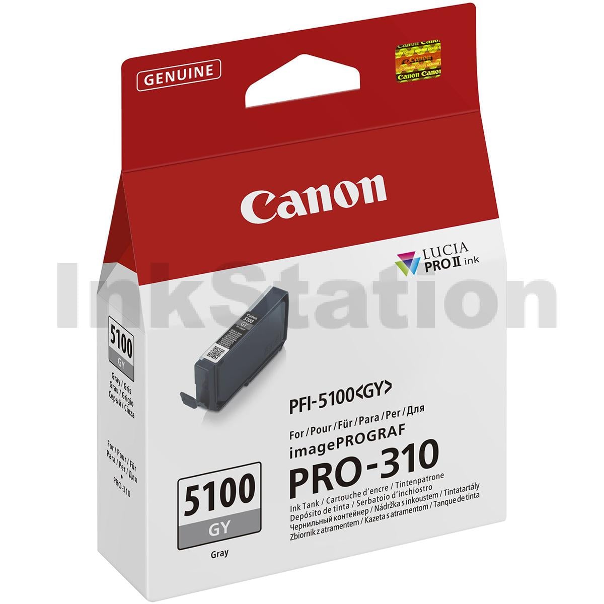 Canon Genuine LUCIA PRO II PFI-5100GY Grey Ink Tank - 14.4ml - Ink ...