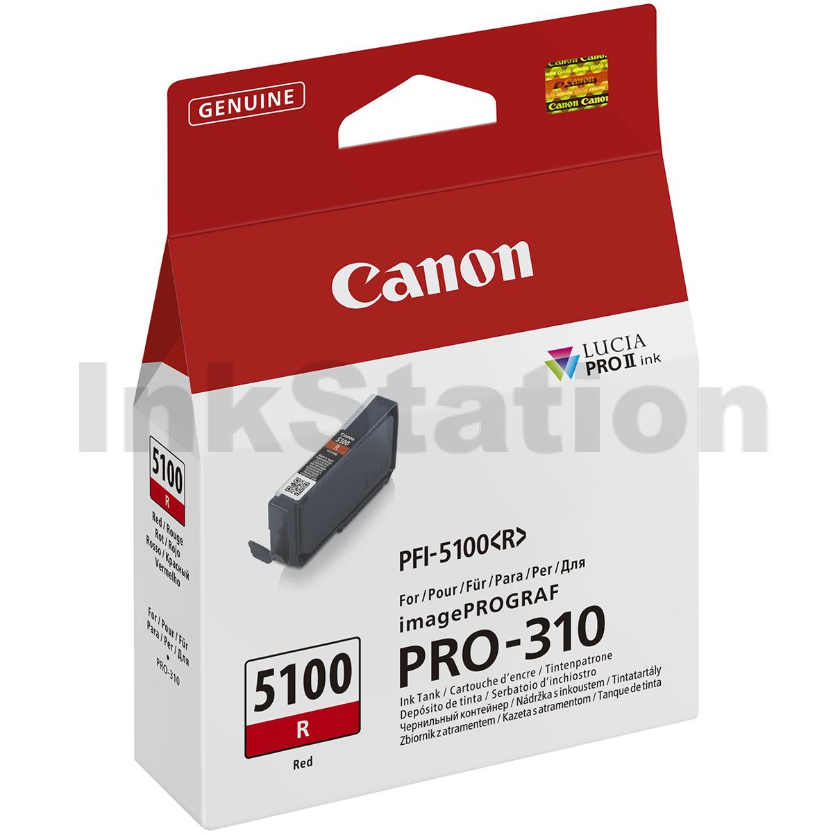 Canon Genuine LUCIA PRO II PFI-5100R Red Ink Tank - 14.4ml - Ink ...