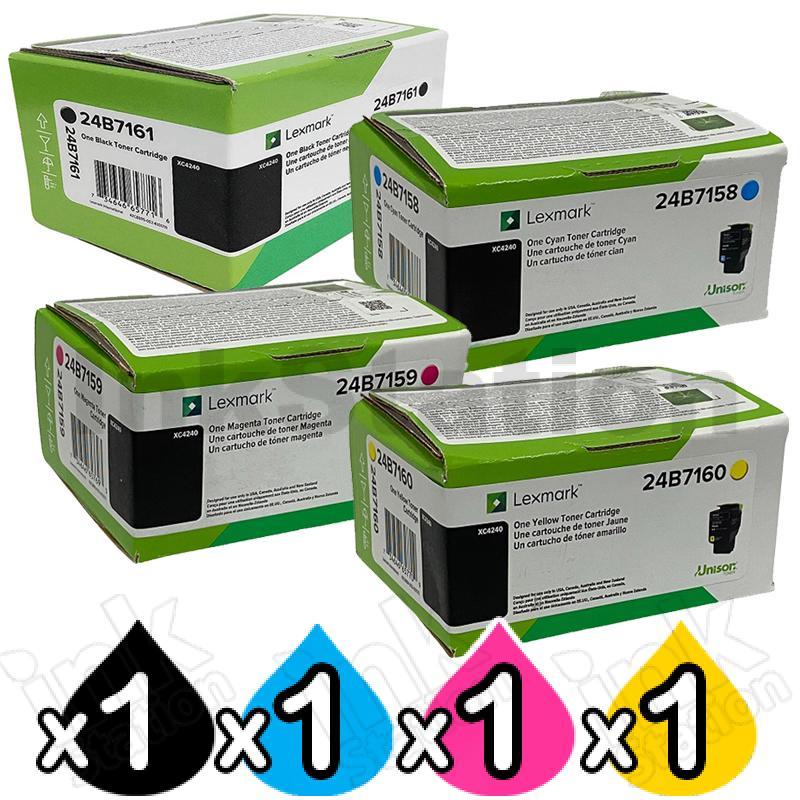 Lexmark 4 Pack Genuine XC4240 BSD Toner Cartridges Combo 24B7158 ...