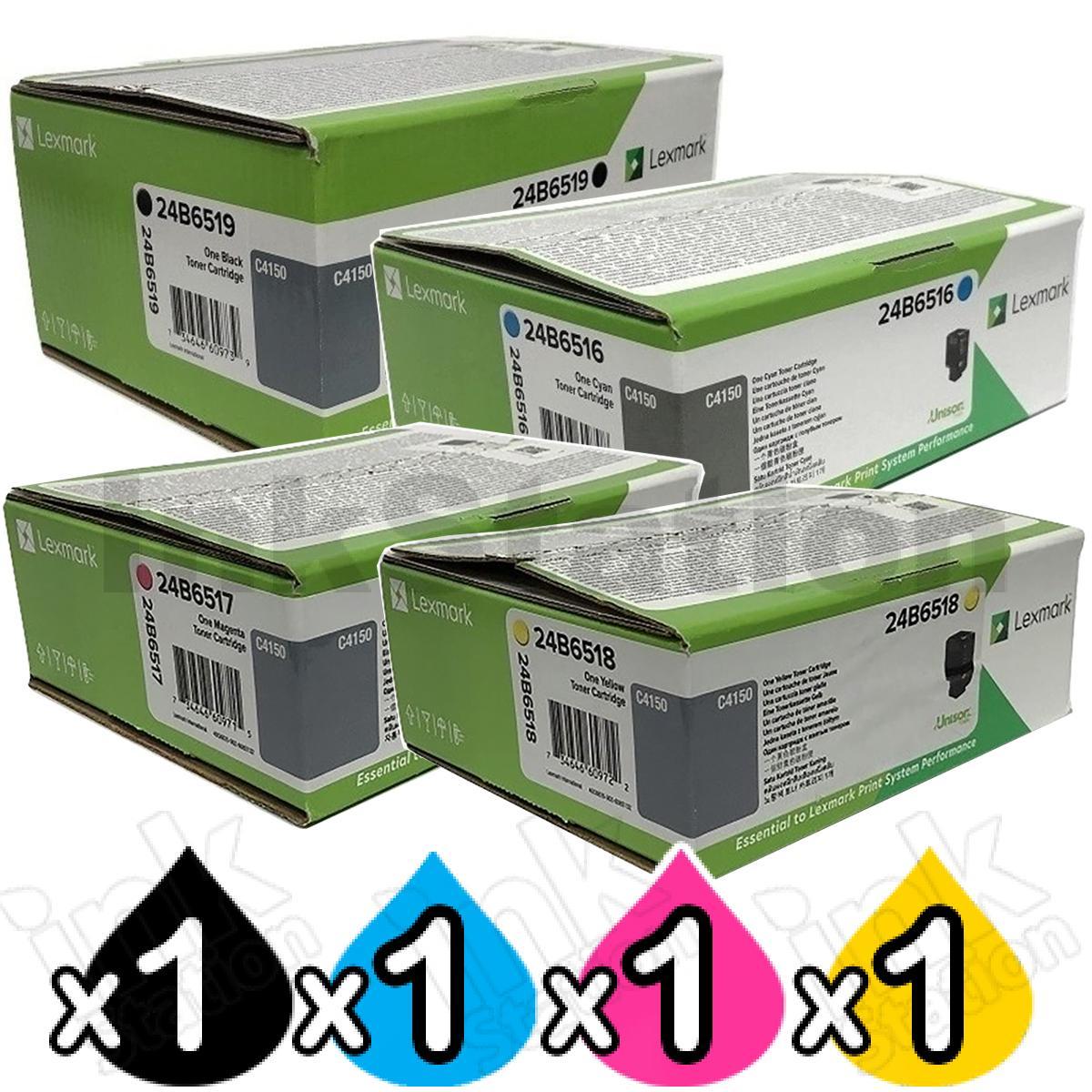 Lexmark 4 Pack Genuine C4150 BSD Toner Cartridges Combo 24B6516 ...