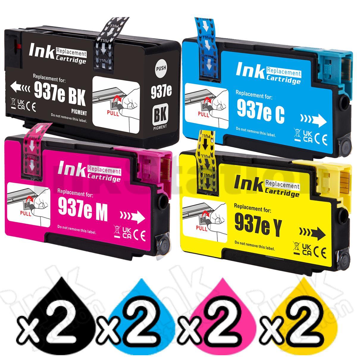 HP 4 Pack 937 Genuine Ink Cartridges Combo 4S6W2NA - 4S6W5NA [1BK,1C,1M ...