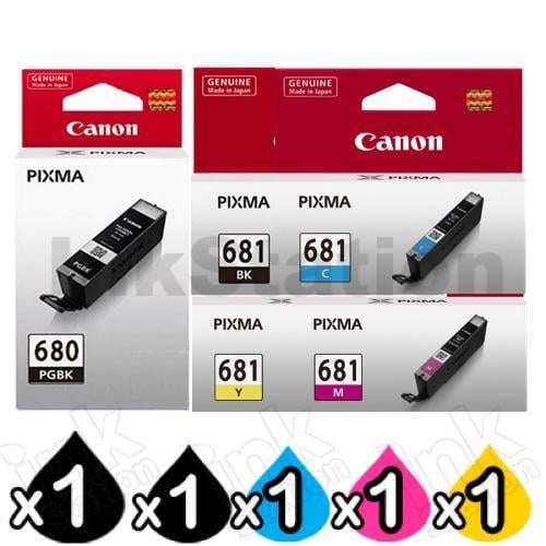 Canon 5 Pack PGI-680 CLI-681 Genuine Inkjet Cartridges Combo [1BK,1PBK ...