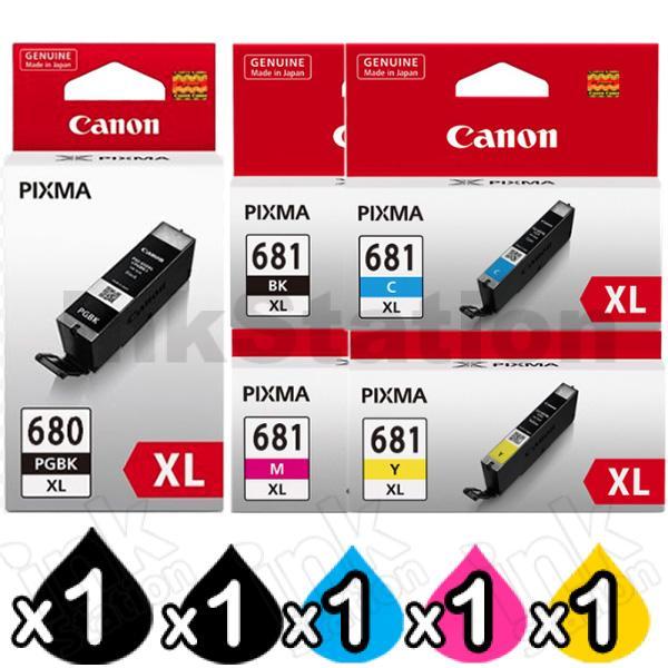 Canon 5 Pack PGI-680XL CLI-681XL High Yield Genuine Inkjet Cartridges ...