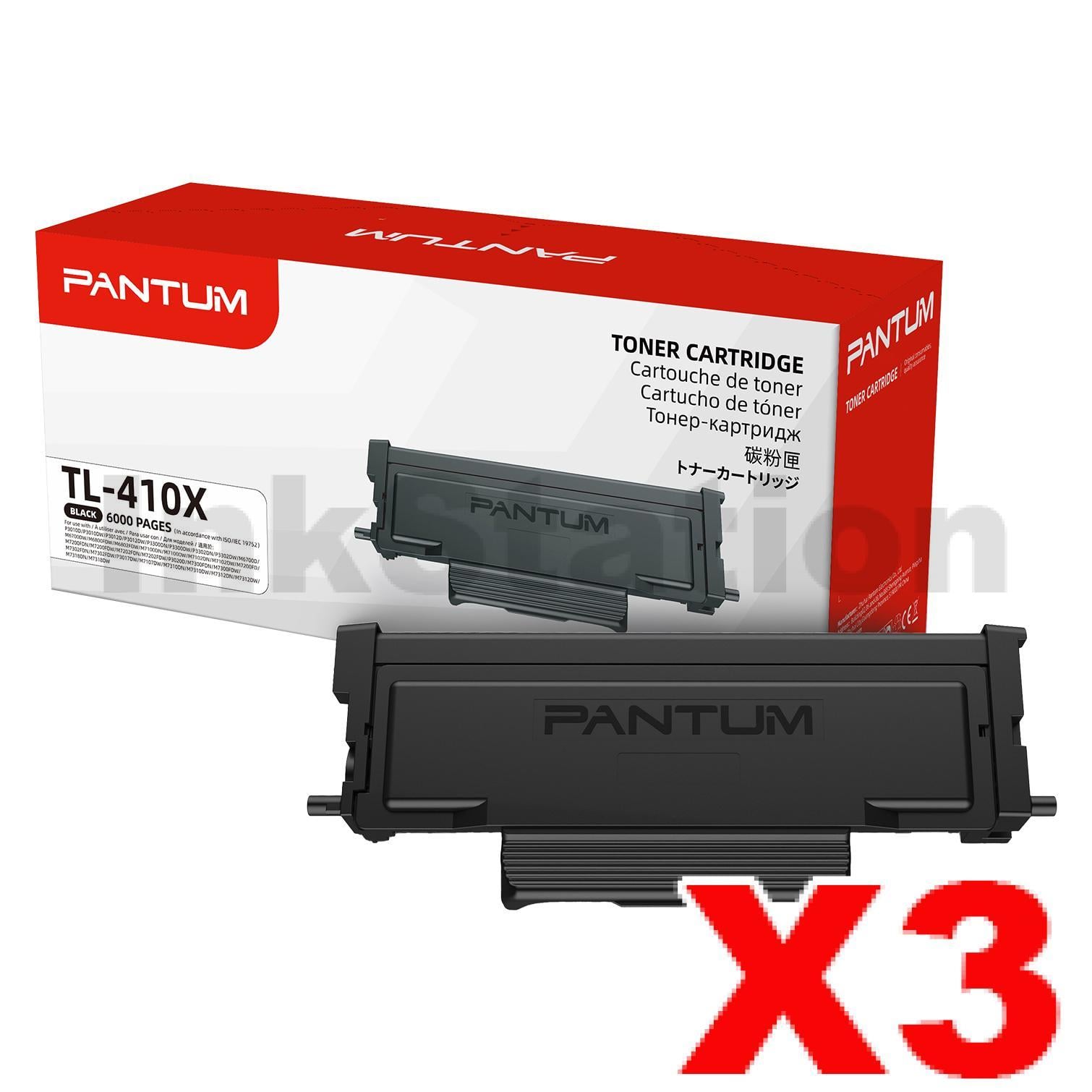 Pantum 3 x Genuine TL-410X High Yield Black Toner Cartridge - 6,000 ...
