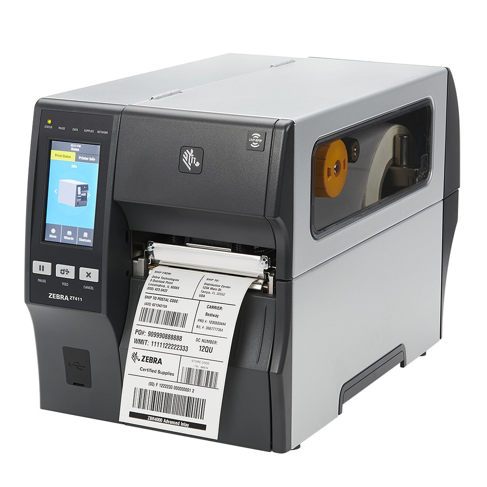 ZEBRA ZD421 Direct Thermal Desktop Label Printer 203DPI Ethernet /USB ...