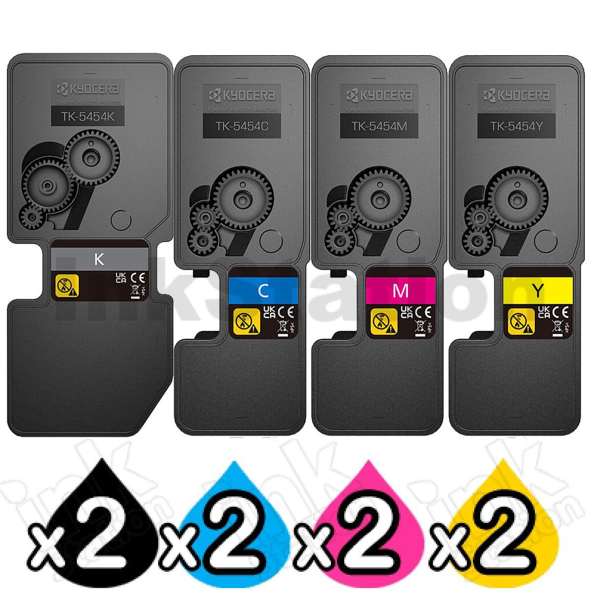 Kyocera 2 Sets of 4 Pack Genuine TK-5454 Toner Cartridges ECOSYS ...