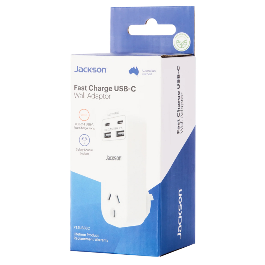 Hoco Travel Adaptor 2 x USB-A Ports (QC 3.0) 1 x USB-C Ports (PD20W) 1 ...