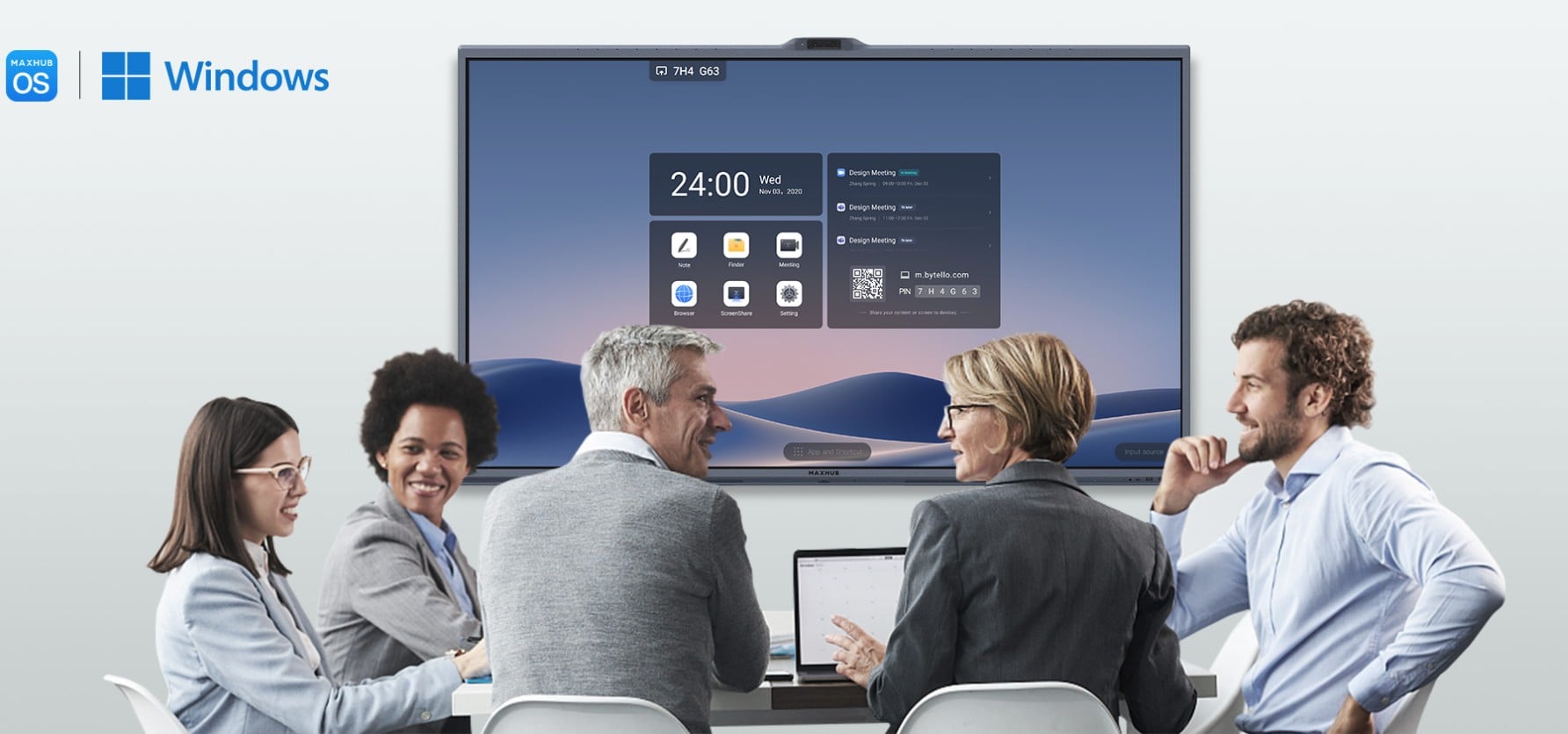 MAXHUB XBoard V7 Series 55'' 4K Touch Display - ISV5550 - InkStation