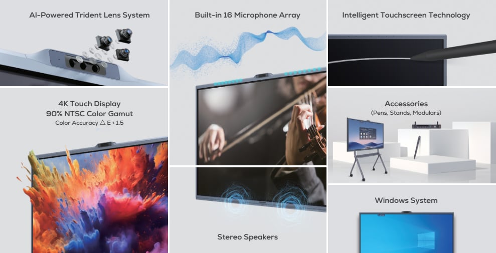 MAXHUB XBoard V7 Series 55'' 4K Touch Display - ISV5550 - InkStation