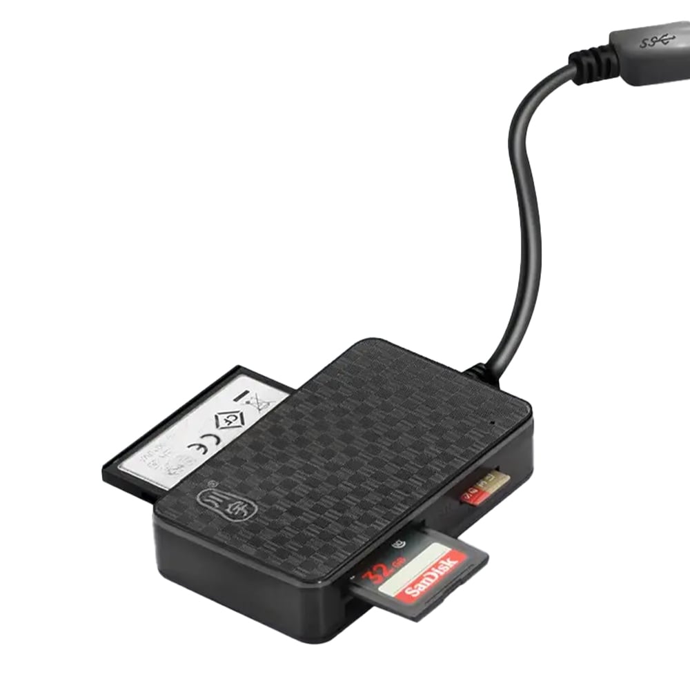 4 Port USB 3.0 Multi Memory Card Reader CF/SD/TF/MS - InkStation