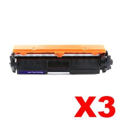 HP 3 x CF217A (17A) Compatible Black Toner Cartridge - 1,600 Pages ...