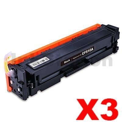 HP 3 x 204A (CF510A) Compatible Black Toner Cartridge - 1,100 pages ...