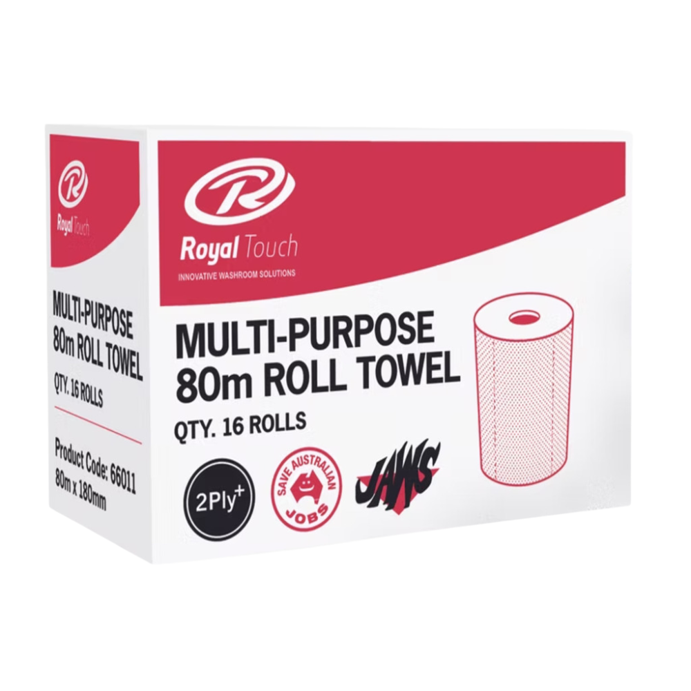 Royal Touch 2ply Soft Multi-Purpose Roll Towel 80m x 180mm - InkStation