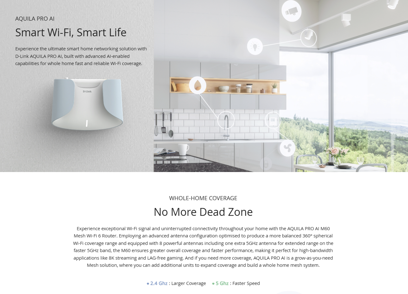 D-Link M60 Aquila Pro AI AX6000 Wi-Fi 6 Smart Mesh Router - InkStation