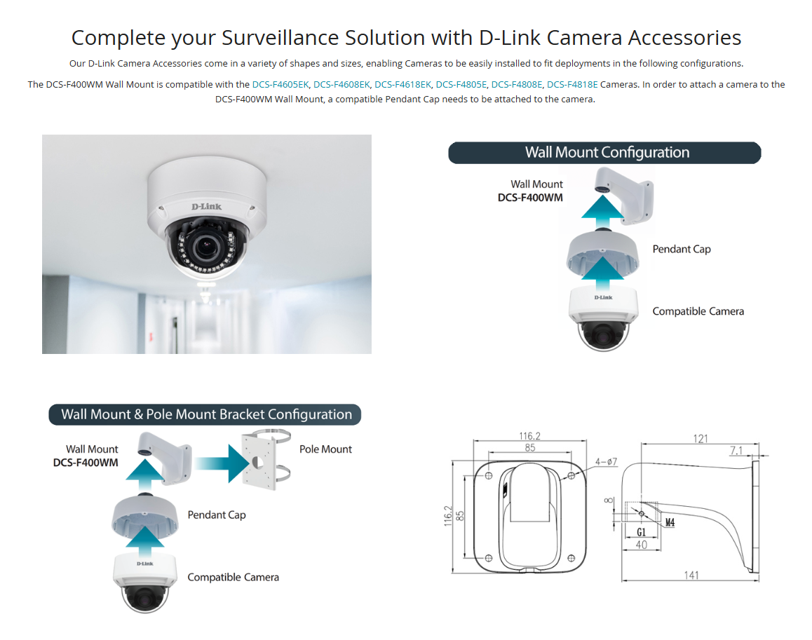 D-Link Wall Mount Bracket Type DT for Vigilance Cameras - InkStation