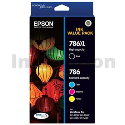 Epson 786XL High Yield Black + 786 Standard Yield CMY Genuine Ink ...