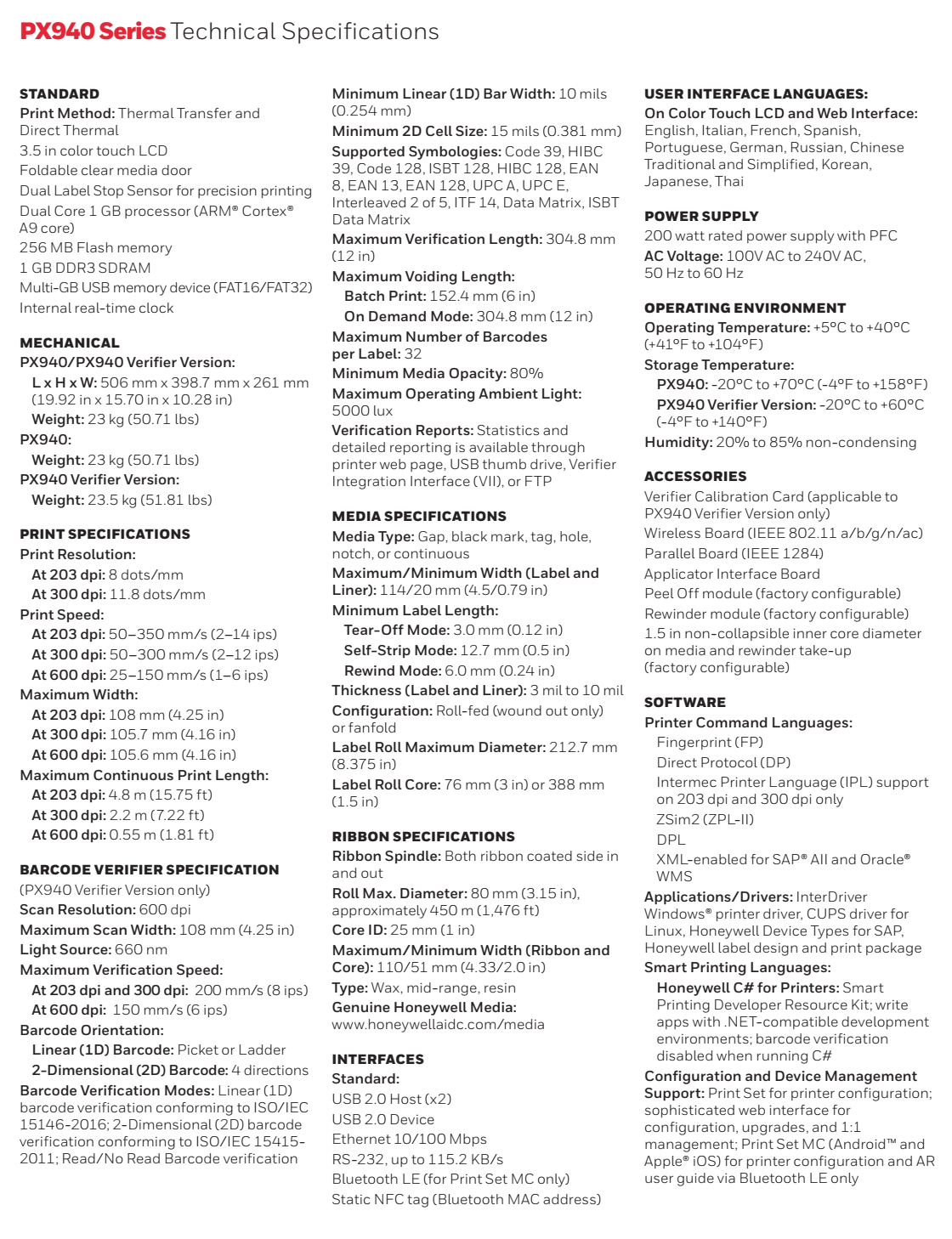 Honeywell PX940 4-Inch Industrial Thermal Transfer Label Printer ...