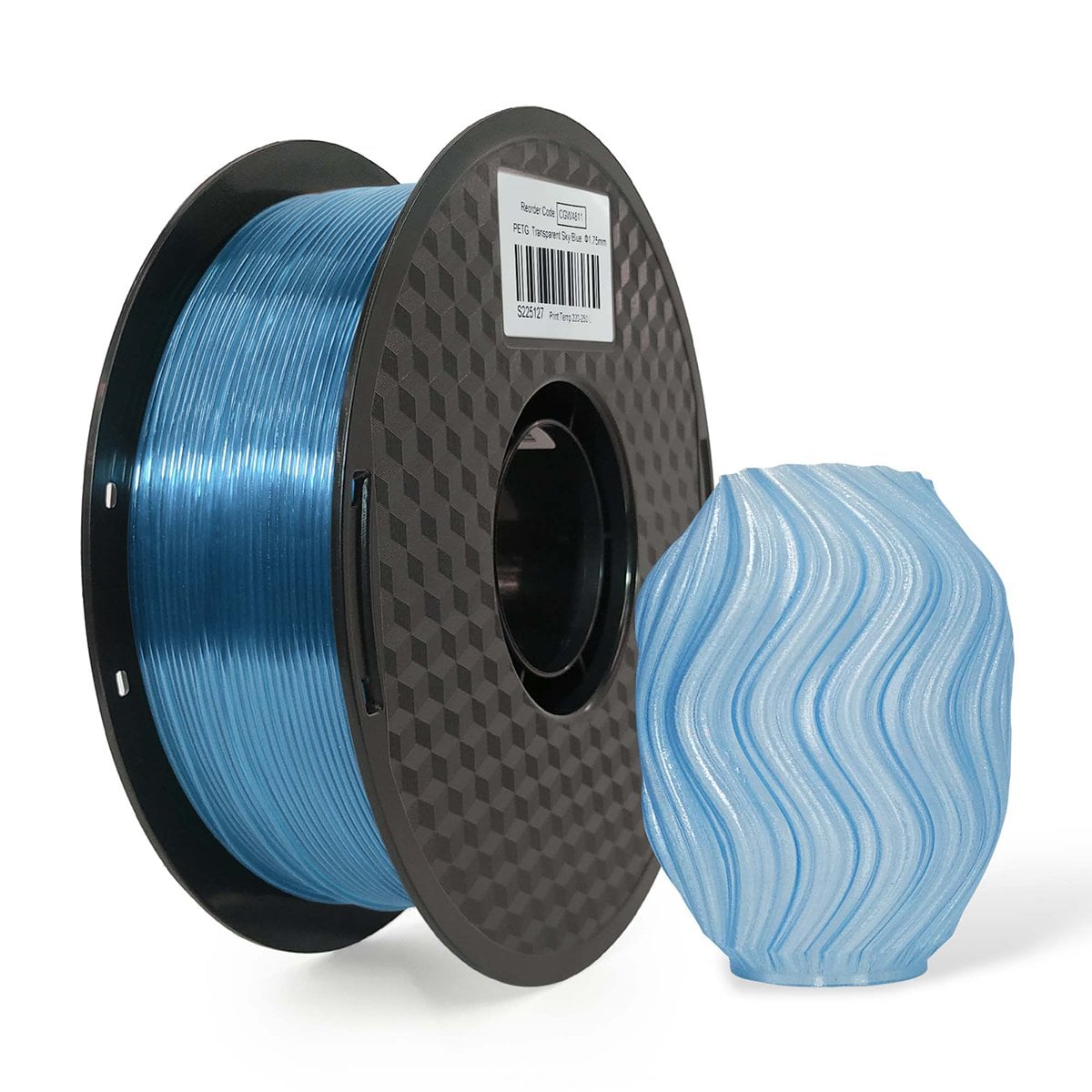 1 x PETG 3D Filament 1.75mm Transparent Sky Blue - 1KG - InkStation