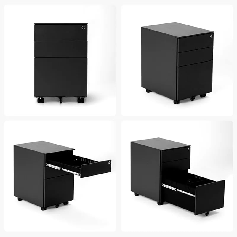 Metal Mobile Pedestal 3 Drawer Office Cabinet - White - InkStation