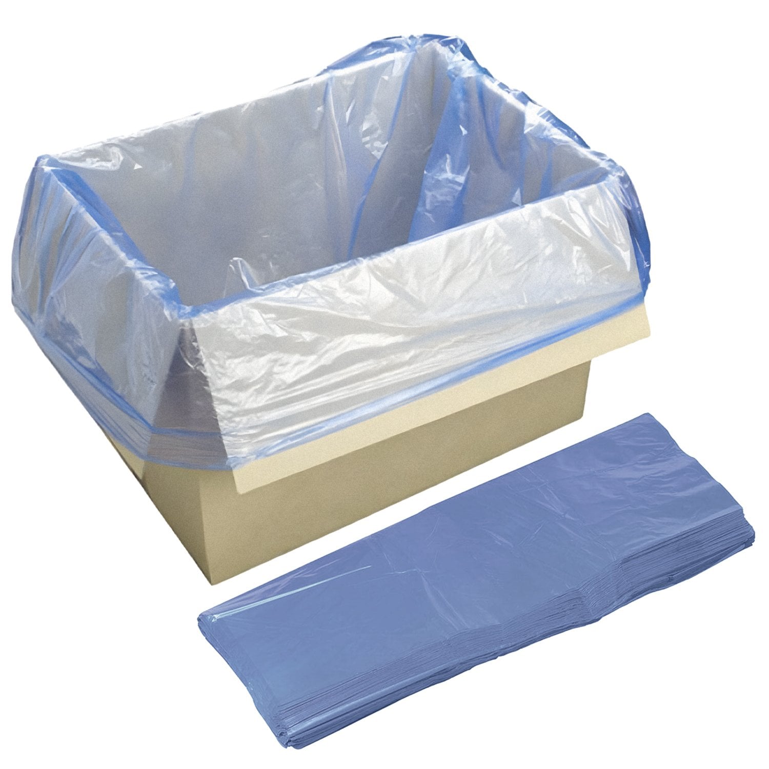 1000PCS Blue Welded Gusset Carton Liners 63 x 63 + 38 cm - InkStation