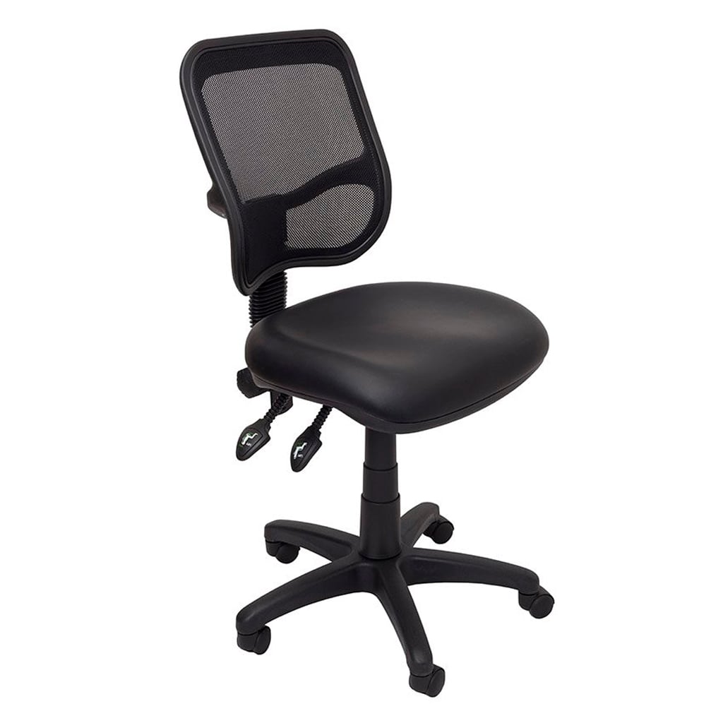 Rapidline Medium Mesh Back Operator Chair - Black PU - InkStation