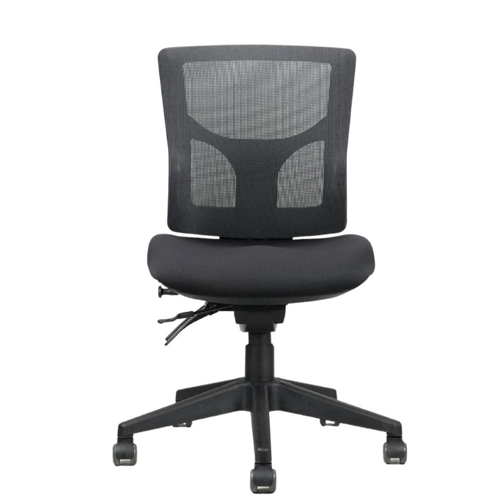 Rapidline Milan Medium Back Mesh Operator Chair - Black Fabric - InkStation