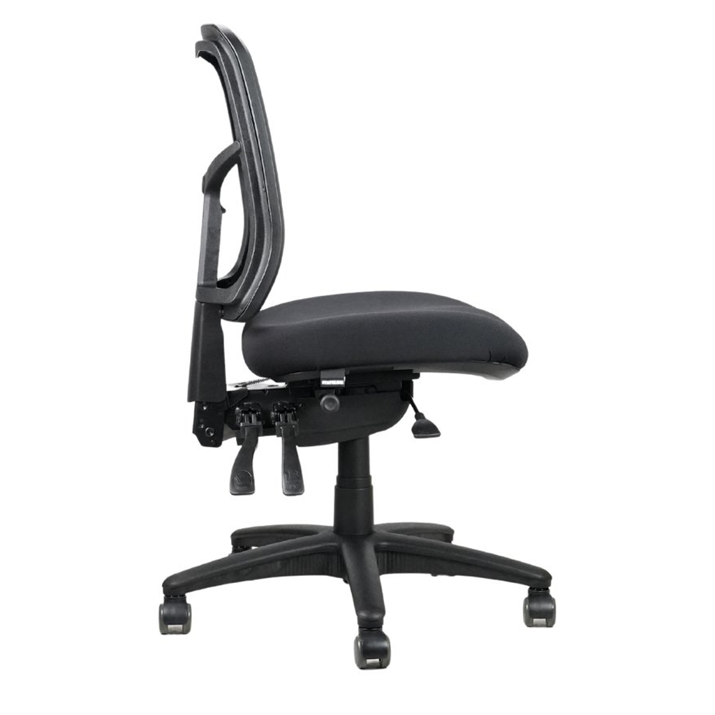 Rapidline Mirae Medium Back Mesh Operator Chair - Black Fabric - InkStation