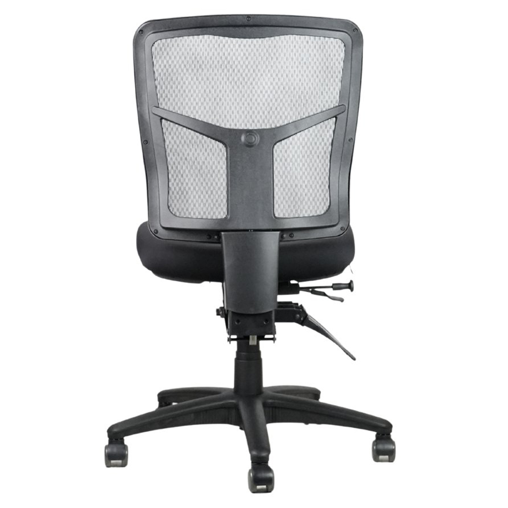 Rapidline Mirae Medium Back Mesh Operator Chair - Black Fabric - InkStation