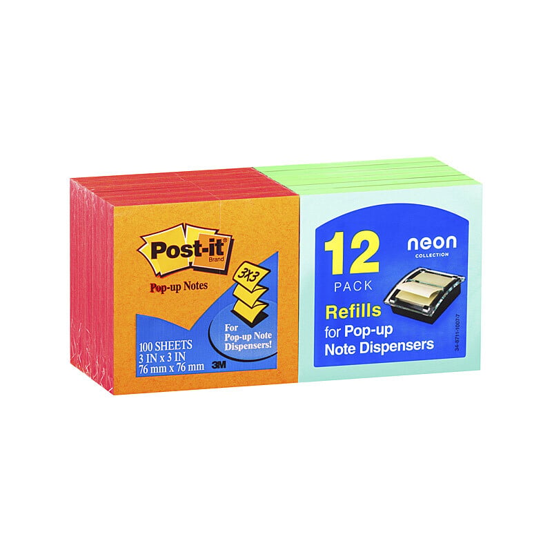 Post-it Pop-up Notes 76mm x 76mm Alternating Colors - Pack of 12 ...