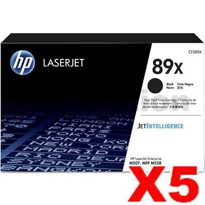 HP 5 x 89X CF289X High Yield Genuine Black Toner Cartridge - 10,000 ...