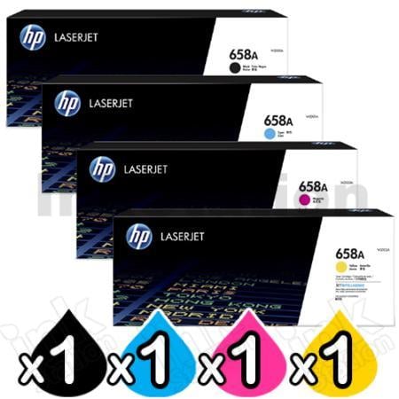 HP 4 Pack 658A W2000A-W2003A Genuine Toner Cartridges Combo [1BK,1C,1M ...