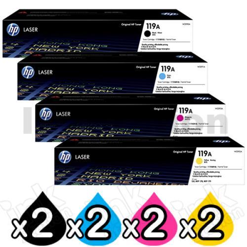 HP 2 Sets of 4 Pack 119A W2090A-W2093A Genuine Toner Cartridges Combo ...