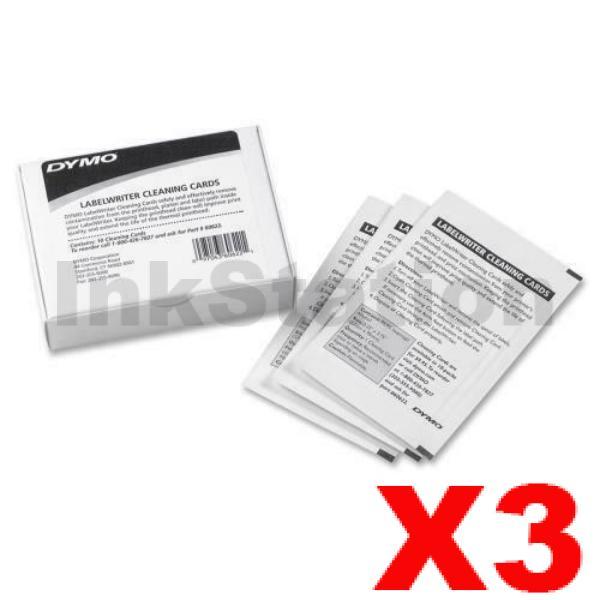 Dymo 3 x 60622 Genuine LabelWriter Print Head Cleaning Kit - 10 Cleaning Cards - Label ...